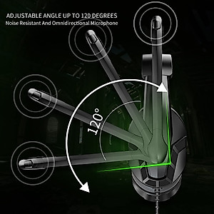 Kikc PS4 Gaming Headset with Mic for Xbox One, PS5, PC, Mobile Phone and Notebook, Controllable Volume Gaming Headphones with Soft Earmuffs, Headphones