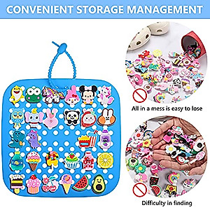 Yatihugy Shoe Decoration Charms Organizer,Wall Hanging Charms Bag,Portable Storage Case for Women,Silicone Enamel Pin Display Stand (The Storage Box Not Contain Any Shoe Charms)