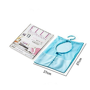 yueton 3pcs Colorful Hanging Mesh Bag, Bathroom Shower Storage Organizer Set Hamper Bag Closet Rack Clothes Clip Collection Bag