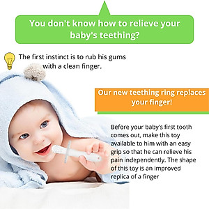 Baby Teething Toys, Teething Toys, Mushroom Teether Toy, Teether for Baby Silicone Teething Brush Tool Ring Toy (X2)