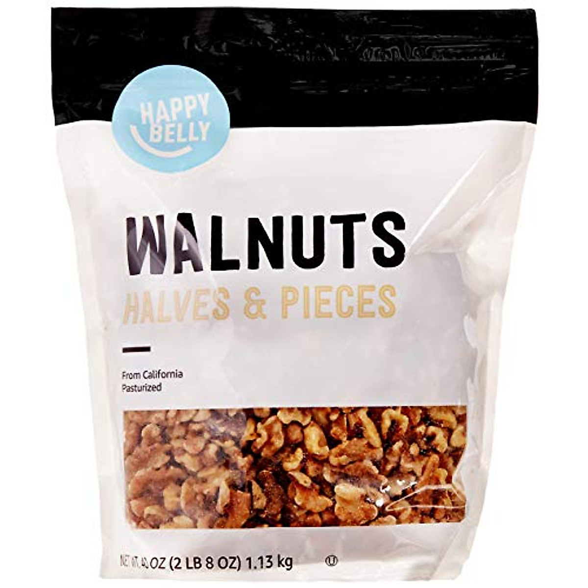 Amazon Brand - Happy Belly California Walnuts Halves and Pieces, 40 Ounce