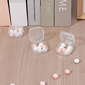 Worasign Clear Plastic Beads Storage Containers Box 6 Pack Small 1.37 x 1.37 x 0.7 Inches Storage Containers with Hinged Lid Bead Storage Box for Coins,Jewelry and findings, Craft Supplies, Sewing