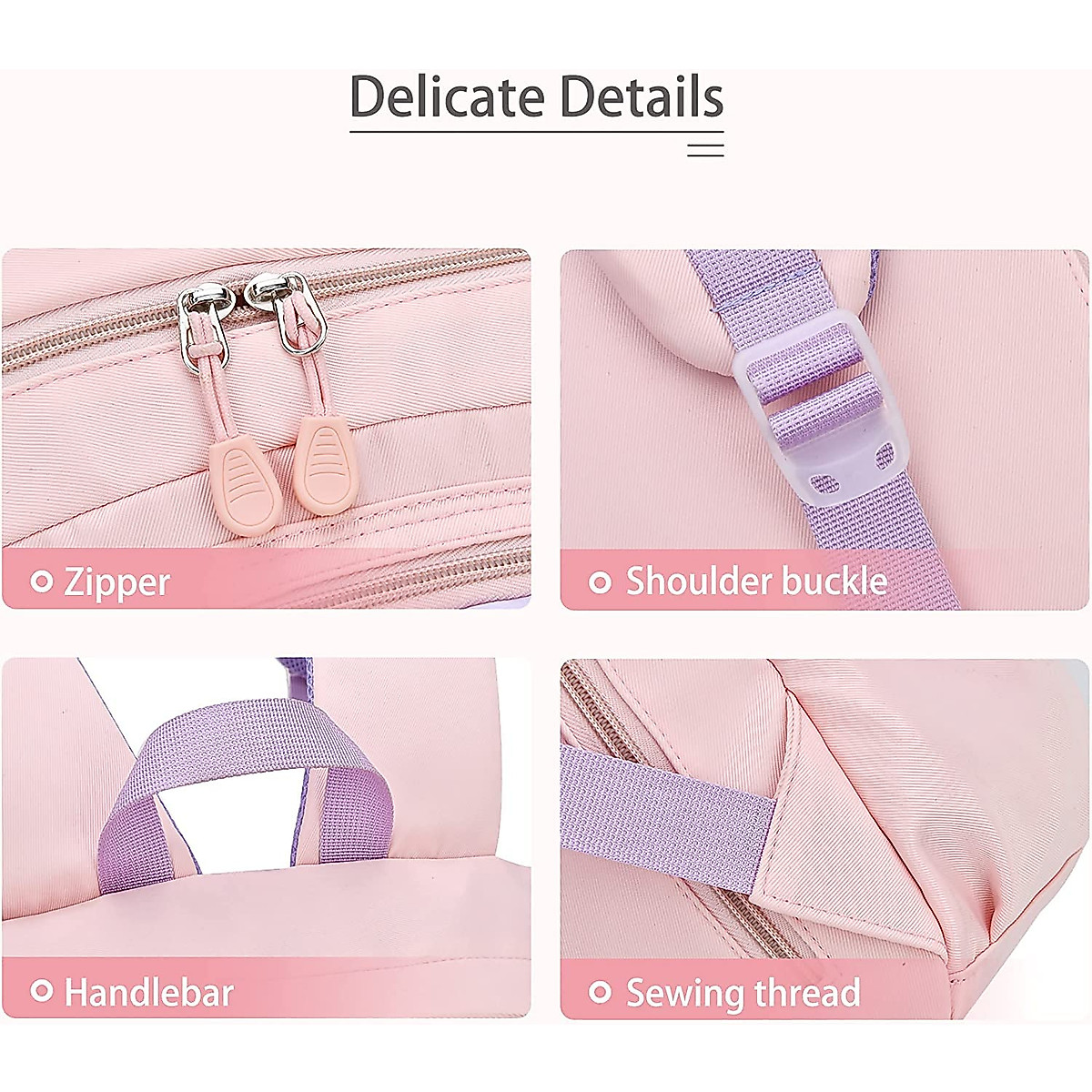 Cute Backpack Travel Bookbag for Women & Men Boys Girls School College Students Backpack Durable Water Resistant Pink-B Large