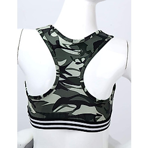 CHICTRY Kids Girls' 2 Piece Athletic Leggings with Tank Crop Tops Outfits sets for Gymnastics Sports Workout Fitness Camouflage Green 10-12 Years