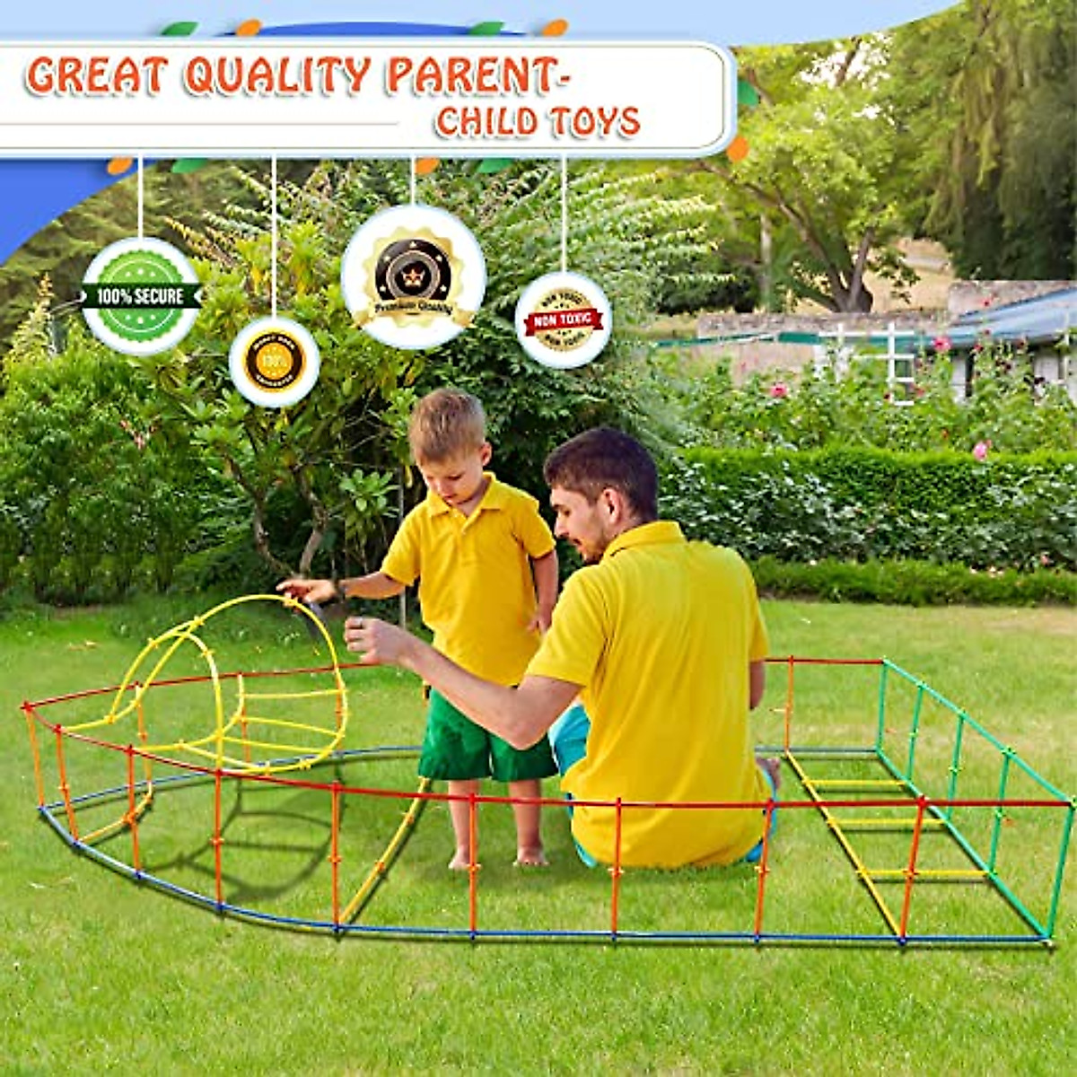 Creative Straw Toys 450Pcs STEM Building Toys Aged for 3 4 5 6 7+ Preschool Kids Constructor Toy Thin Tube Toy DIY Educational Toy Interlocking Plastic Engineering Toys Kit for Boys and Girls Gift