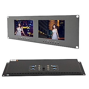LILLIPUT RM-7024 Dual 7" 3RU Rack Monitors 800X480 with Dual 7” Screens and Dual Dual VGA, Video & DVI in/outputs Official Seller :VIVITEQ