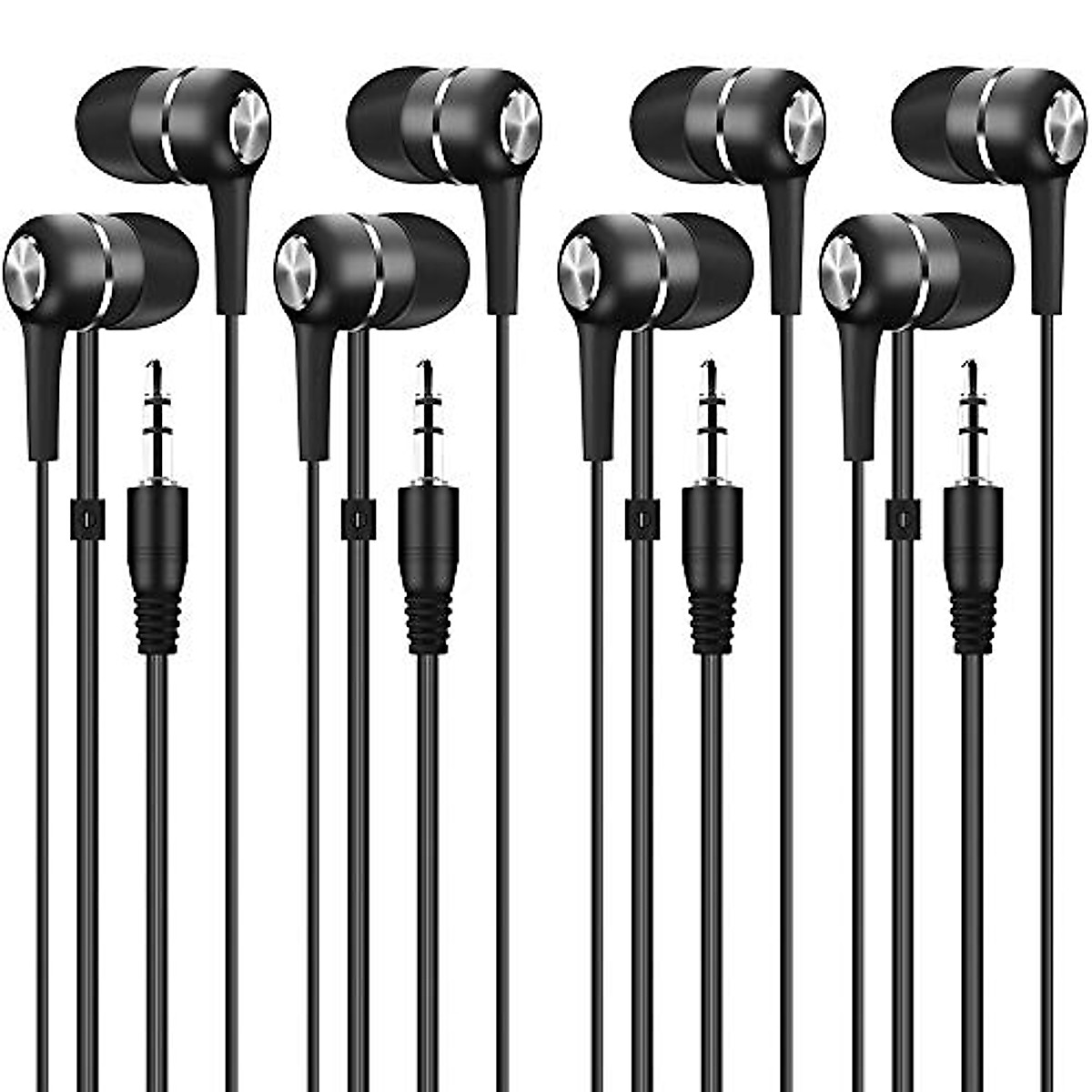 Yoley Bulk Earbuds Headphones 100 Pack, Wholesale Disposable Ear Buds Bulk Earphones for Classroom,School,Kids,Libraries,Museums (Black)
