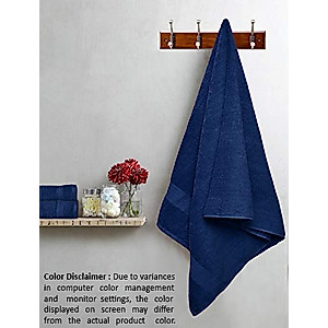 GLAMBURG Ultra Soft 8-Piece Towel Set - 100% Pure Ringspun Cotton, Contains 2 Oversized Bath Towels 27x54, 2 Hand Towels 16x28, 4 Wash Cloths 13x13 - Ideal for Everyday use, Hotel & Spa - Navy Blue