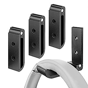 Linkidea 4 Pack Aluminum Alloy Coat Hooks, Foldable Wall Mounted Headphones Holder, Self Adhesive Retractable Robe Hat Towel Keys Bags Hanger for Home, Black