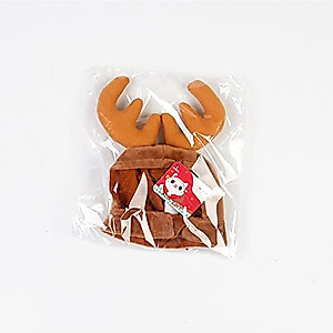 Cat Elk Hat Reindeer Antler Cap Christmas Kitten Costume Accessories for Xmas Theme Dress Up Halloween Party