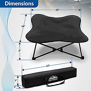 Portable Elevated Dog Bed | Folding Pet Cot for Indoor, Outdoor, Traveling, Camping | Fold Up Steel Frame with Padded Cushion Canopy | Raised Travel Lounger for Large, Small, Dogs, Cats, up to 100 lb.