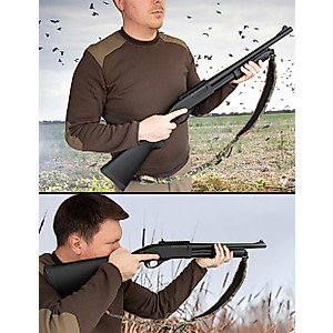 Underalert Rifle Sling with Metal Swivels and Neoprene Padding, Adjustable Gun Sling Shotgun Sling for Hunting with Shell Holder Acc. Gun Strap for Rifle 2 Point, For 12GAs and Rifles (Waterfowl Camo)