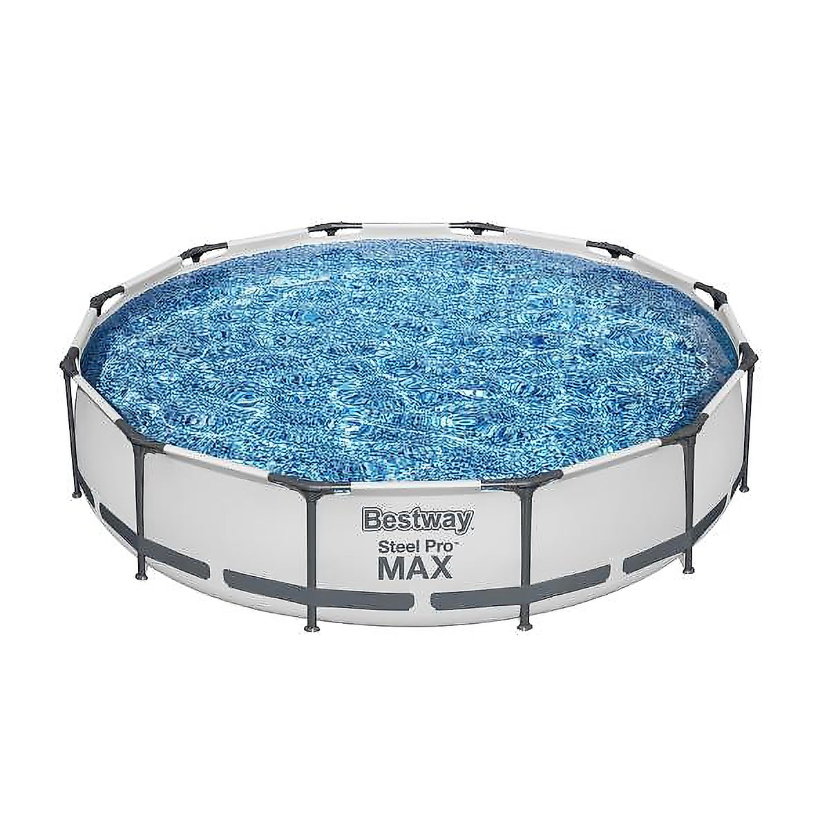 Bestway Steel Pro MAX 12 Foot x 30 Inch Round Metal Frame Above Ground Outdoor Backyard Swimming Pool Set with 330 GPH Filter Pump