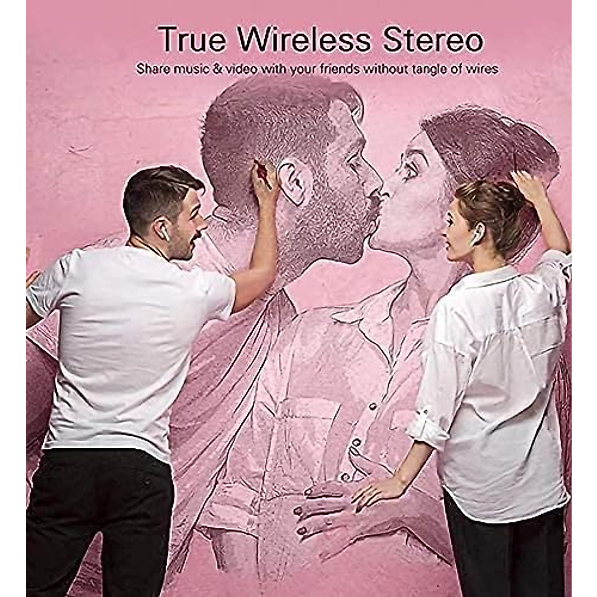 Tombow Mono Wireless Earbuds, Bluetooth 5.0 Earbuds Noise Cancelling Wireless Headphones 30H Cycle Playtime Hi-Fi CVC8.0,Bluetooth in-Ear Earphones with Build-in Mics Headsets, for iPhone Android