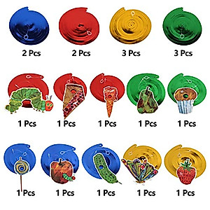LINGTEER The Very Hungry Caterpillar Butterfly Swirls Streamers - 20 Pcs Children's Reading Story Birthday Party Decorations.