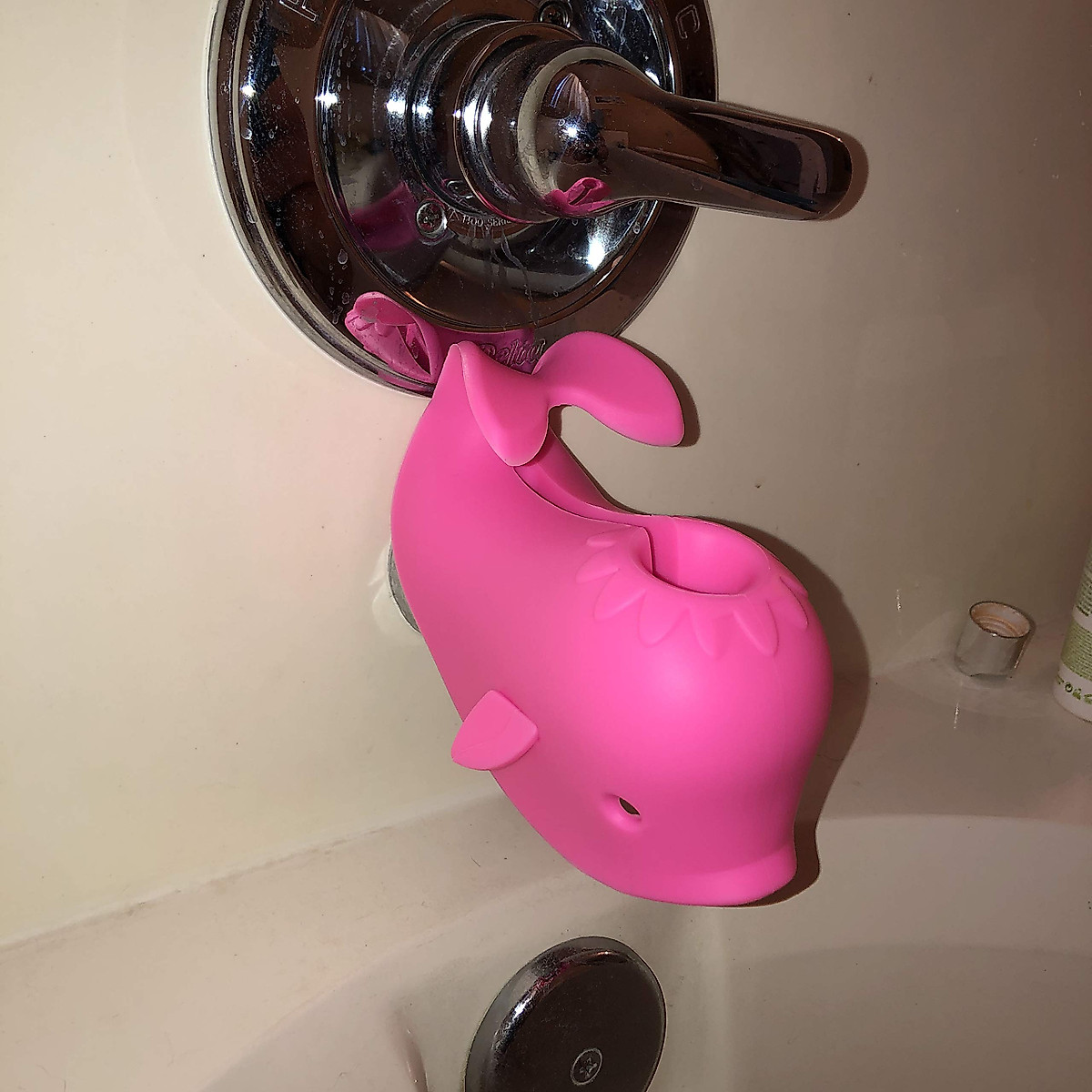 Bath Spout Cover for Bathtub - Faucet Baby Covers Protects Baby During Bathing Time While Being Fun. Cute Soft Whale Making Enjoyable Safe Baths Your Child Will Love. (1 Pack, Pink)