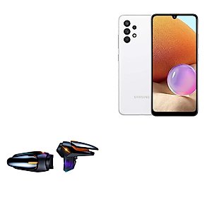 BoxWave Gaming Gear Compatible with Samsung Galaxy A32 - Touchscreen QuickTrigger Auto, Trigger Buttons Autofire Gaming Mobile FPS - Jet Black