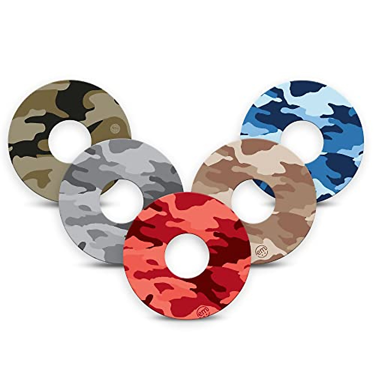 ExpressionMed - Adhesive Patch for Libre 3 (5-Pack) - Made in The USA, Waterproof, Split Backing, CGM Tape (Camo Variety Pack)