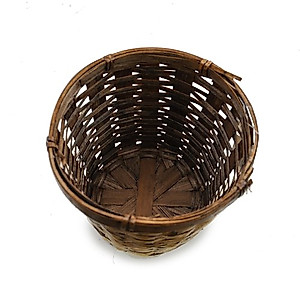 The Lucky Clover Trading 5 Inch Bamboo Stained Planter Basket, Brown