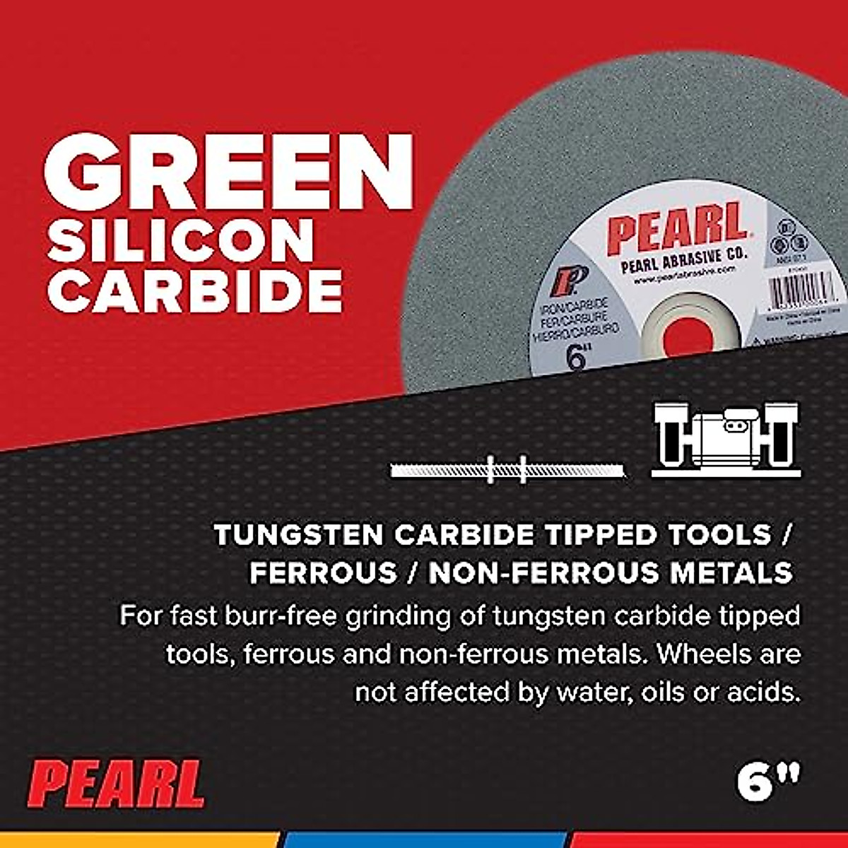 Pearl Abrasive BG610120 Green Silicon Carbide Bench Grinding Wheel with C120 Grit