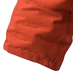 Mens Relaxed Fit Outdoor Shorts Lightweight Casual Hiking Cargo Short Pants Retro Straight Leg Solid Summer Short (Orange,34)