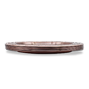 Brightalk 13-Inch Stainless Steel Charger Plates, 6Pcs Dinner Plate Chargers Round Server Ware, Copper