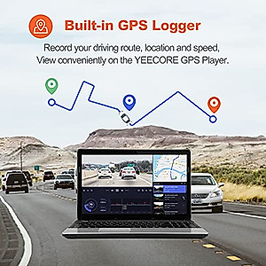 Yeecore 4K Dual Dash Cam 5G WiFi GPS, Real 4K+HDR 1080P Dash Cam Front and Rear, 3" LCD Super Night Vision, Parking Mode, Dash Camera for Cars with App, G-Sensor, Accident Record, Support 512GB Max