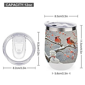 WYUSPGK 304 Stainless Steel Insulated Cup, Winter Plum Blossom Print Smooth Rim, Durable & Reusable - Perfect for Office, Home, And Travel