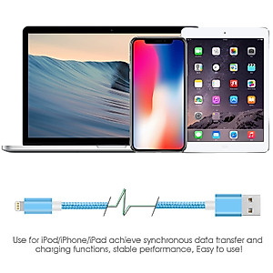 Souina Phone Charger, 4 Pack [3/6/6/10 FT] Nylon Braided Fast Charging Lightning Cable Compatible Phone 14 13 mini/13/12/11 Pro MAX/XR/XS/8/7/Plus/6S/SE/iPad