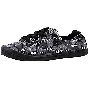 Skechers BOBS Women's Beach Bingo-Kitty Pack Sneaker, Black/Black, 8.5 M US