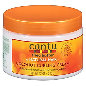 Cantu Natural Hair Coconut Curling Cream 12 Ounce Jar (2 Pack)