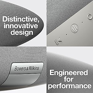 Bowers & Wilkins Zeppelin Wireless Speaker, Iconic Design, 5 Drivers including Subwoofer, Wireless Streaming via Bluetooth, Alexa Built-in, AirPlay & Spotify Connect, Multiroom Support, Pearl Grey