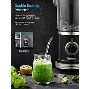 Yabano Countertop Blenders for Kitchen, Professional Electric Blender for Shakes and Smoothies, 2 Adjustable Speeds & Pulse Function, 6 Stainless Steel Blades & 50oz Jar, BPA Free, Easy to Clean