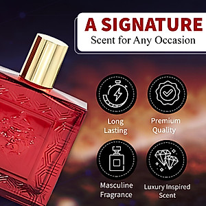 Savage Pour Homme & Lion Versatile Red Flame Cologne for Men, Eau De Toilette Natural Spray, 3.4oz Fl Oz/100ml each Pack of 2