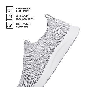 Zefani Walking Shoes for Women Slip On Mesh Sneakers Breathable Casual Shose Lightweight Tennis Shoes Comfortable Athletic Shoes for Gym Travel Work Grey 8.5 M US