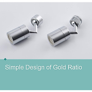 MuYiLIFE Universal Splash Filter Faucet,720° Rotatable Faucet Sprayer Head with Durable Copper,Anti-Splash, Oxygen-Enriched Foam (Female Thread-A22MM)