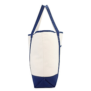 DALIX Personalized Tote Bag For Women Monogram Initial Open Top Navy Blue M