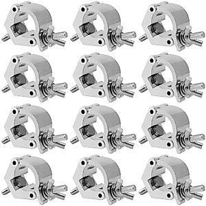 KOHAND 12 Pack Truss Clamp, Aluminum Alloy Stage Lighting Clamp, Heavy Duty Truss Clamp O-Clamp for DJ Lighting Par Lights Spot Lights, Fit for 1.18-1.38 Inch OD Tube/Pipe, 220 Lbs Load Capacity