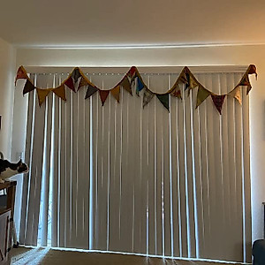 Silk handmade Bunting garden decoration, recycled prayer flags Door valance Wall hanging