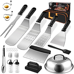 Latiret Blackstone Griddle Accessories Kit, 23Pcs Grilling Accessories Set for Camp Chef, Flat Top Griddle Accessories with Scraper, Spatula, Basting Cover, Tongs, Egg Ring, Outdoor Grill Tools