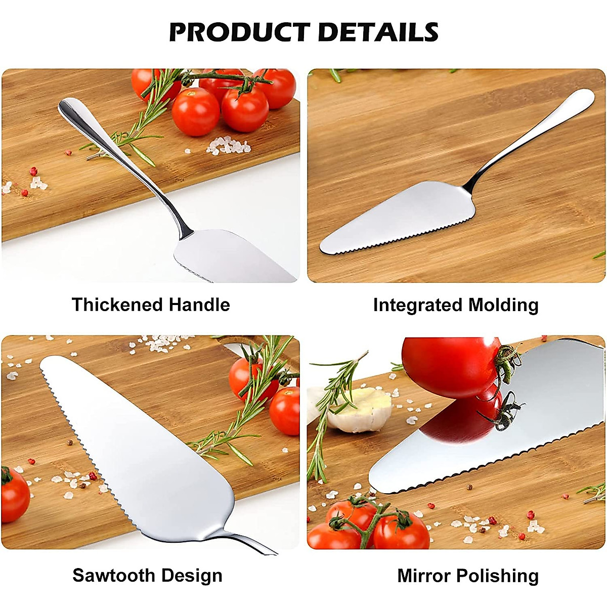 Spatula Pizza Server, 4 Pcs Pie Server, Tainless Steel Pie Spatula, Multi-Function Pizza Spatula, Cake Server Spatula for Celebration Party Wedding Home or More (Four Colors)