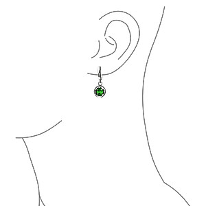 Luck of the Irish Celtic St Patricks Day Shamrock Four Leaf Emerald Green CZ Clover Drop Dangle Earrings For Women Graduation .925 Sterling Silver Lever back