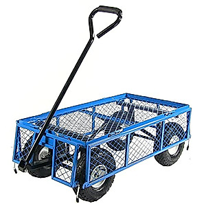 Sunnydaze Utility Cart with Removable Folding Sides, 400 Pound Weight Capacity