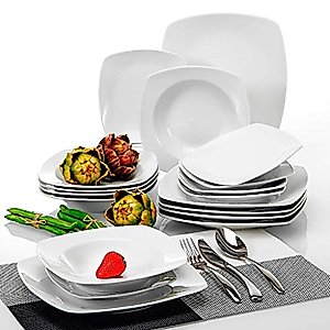 ZLDGYG A 18-Piece Ceramic Porcelain Tableware Dinner Set with 6Dinner Soup Dessert Plates Set Service for 6 Person