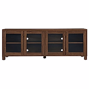 Henn&Hart Rectangular TV Stand for TV's up to 80" in Walnut, Electric Fireplace TV Stands for the Living Room