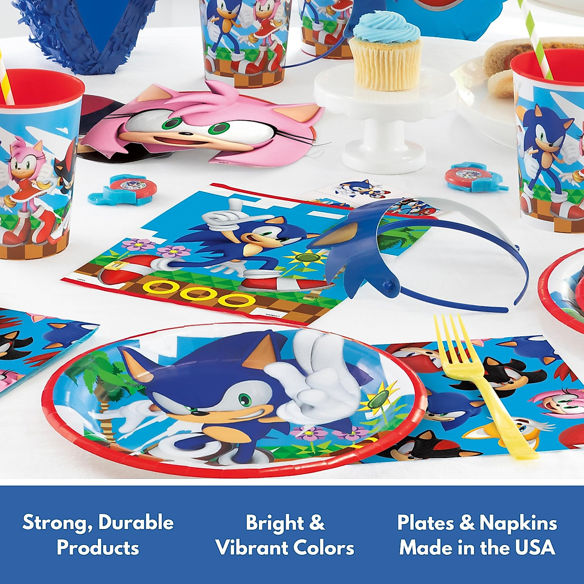 Unique Sonic Birthday Party Decorations - Sonic Party Decorations - Sonic Plates and Napkins, Tablecloth, Banner, Balloons, Checklist - Sonic Party Supplies - Sonic Birthday for 16