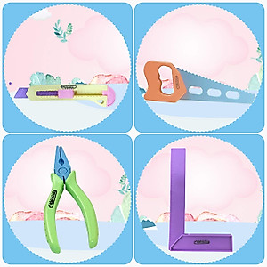 Gifts2U Toy Tool Set for Girls Pretend Play Toy with Play Drill Tool Box, Vest Costume and Toy Tape Measure, Pink Toy Tool Set Learning Tool Kit for Girls Toddlers Boys Age 3 4 5 6 Home Stem DIY Gifts