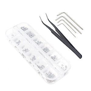 MCMASKE Metric M1.6 M2 M2.5 M3 Stainless Steel Internal Hex Drive Cup-Point Set Screws Assortment Kit