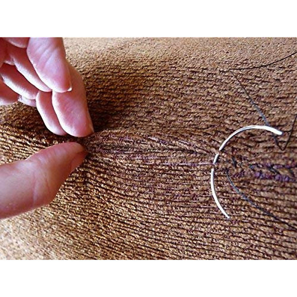 Upholstery Repair Kit with 2 Spools (1 White & 1 Black Spool) and 7 Different Sized Needles | Leather Repair Kit, Furniture, Clothes, Car, Fabric, Couch, Vinyl, Boat, Seat, Carpet, Shoe | Patch Fabric