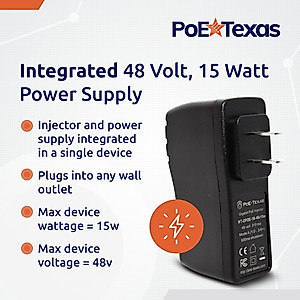 PoE Texas Raspberry Pi PoE Hat PoE Injector - Single Port Power Over Ethernet Passive PoE Adapter